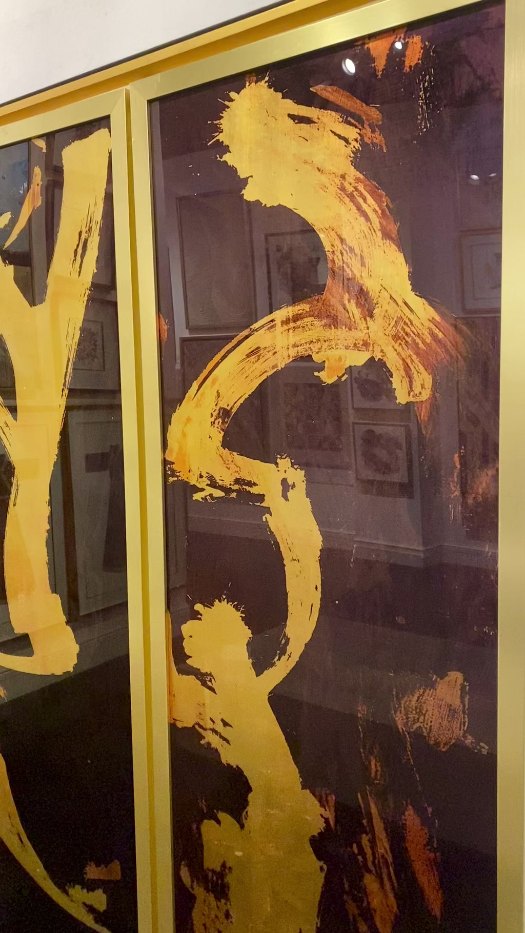 Reverse Gold Leaf Wall Panel Painting I - Luxury Living Collection ...