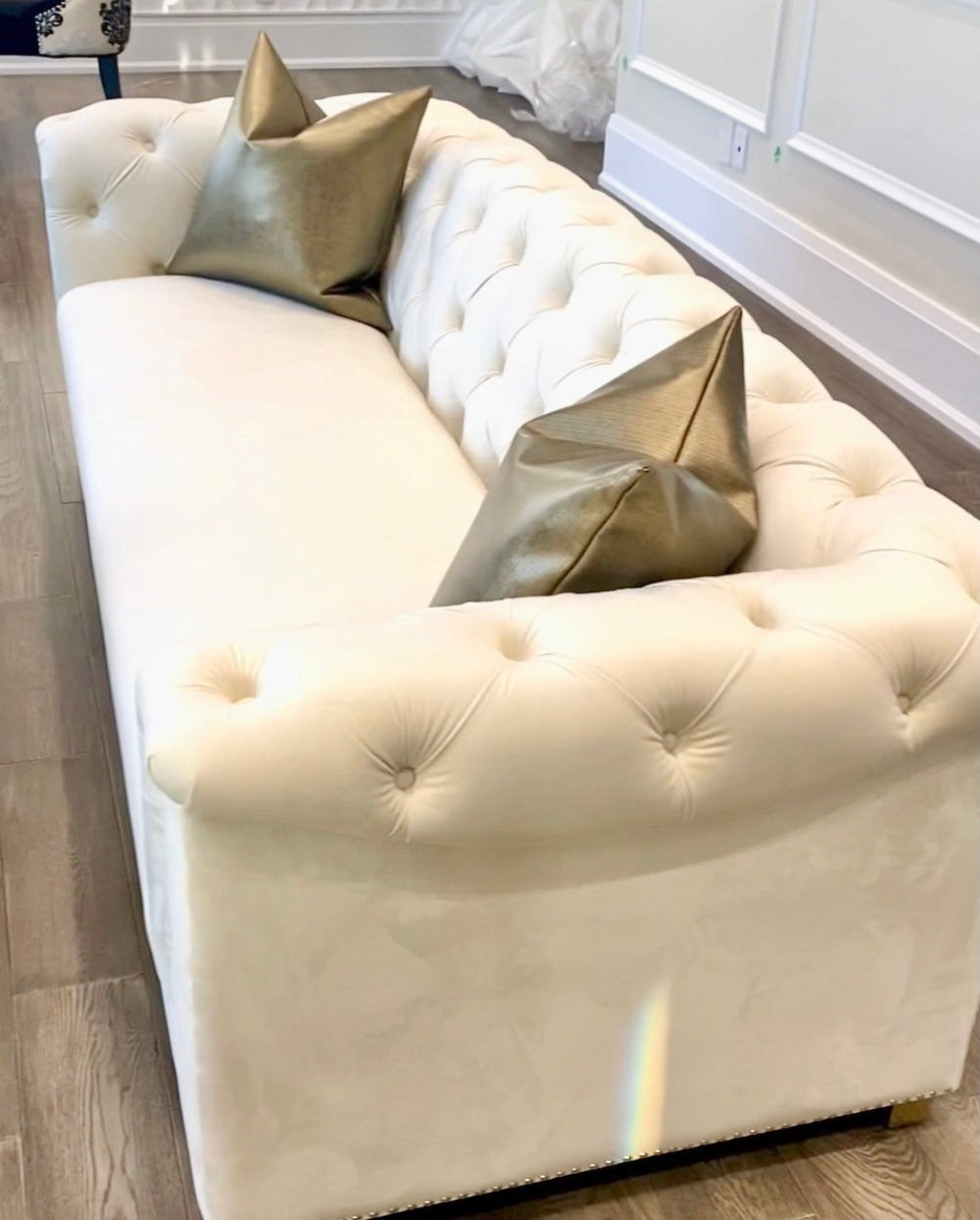 Opal Cream Velvet Sofa - Luxury Living Collection – Deborah l kerbel